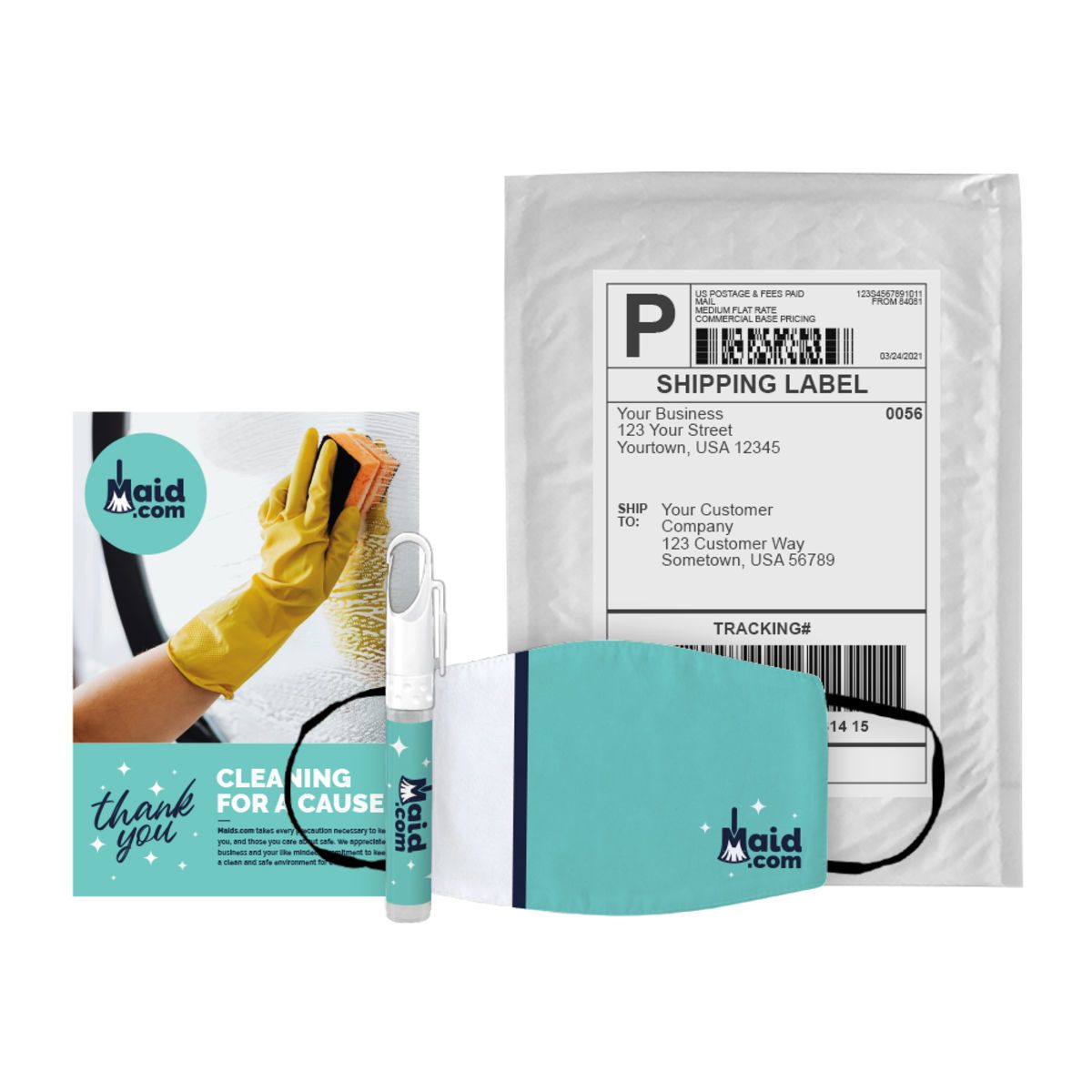 Promotional Phoenix 2-ply dye-sub face mask and 10 ml cleanz pen ...