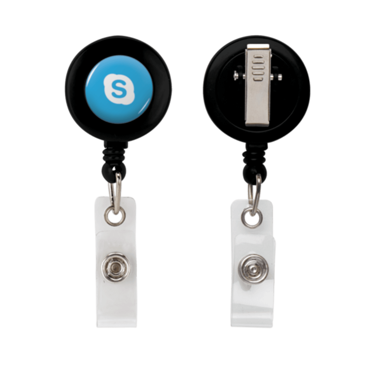 Retractable Zip Cord w/ Epoxy Dome & Vinyl Snap Attachment w/ Bulldog ...