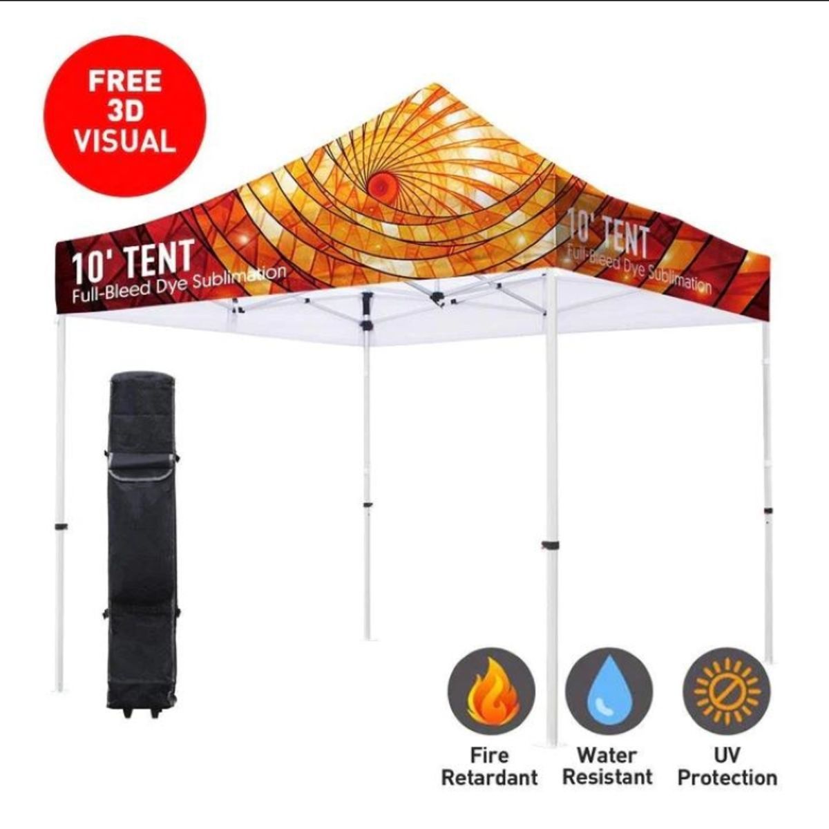 Premium Aluminum (Silver)10' Tent Kit (Dye-Sublimation) 17" Valance ...