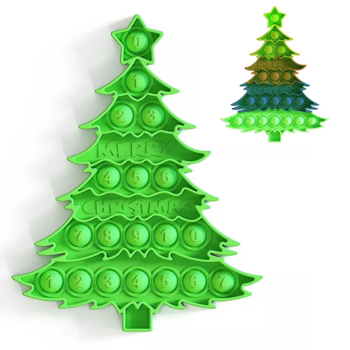 Pop it fidget toy - christmas tree shaped full color | Corporate ...