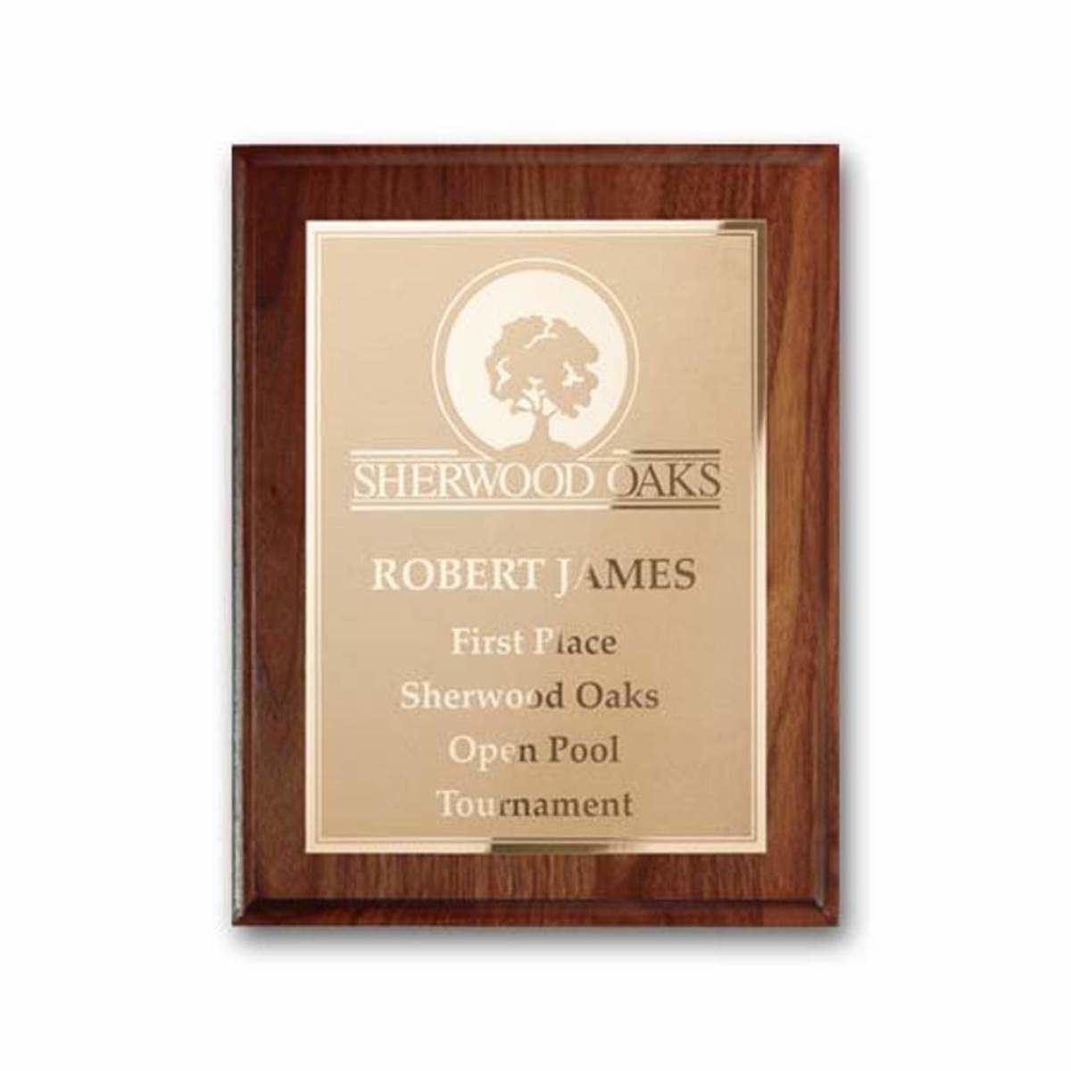 Etchfrosted plaq - walnut cove edgegold | Corporate Specialties