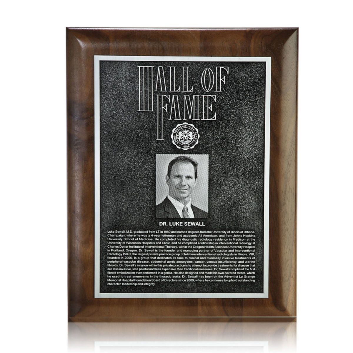 Double etch plaq - walnut rolled edge | Inkmule