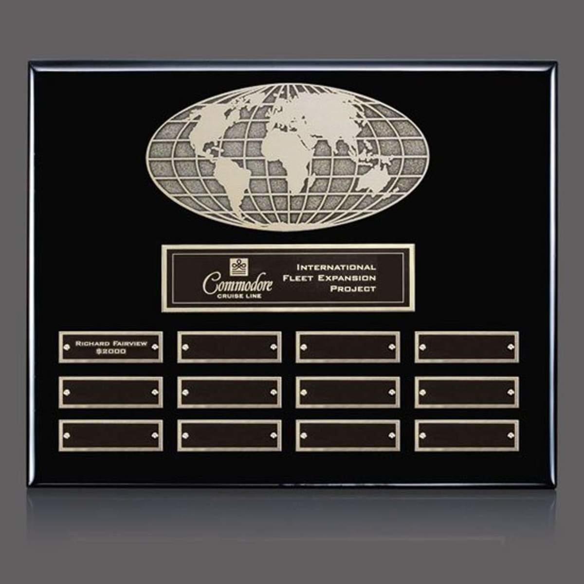 Promotional World (horiz) perpetual - black finish Personalized With ...