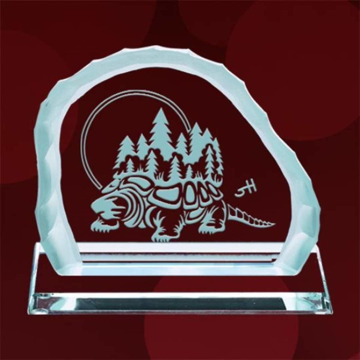 Promotional Turtle island award on base - jade Personalized With Your ...