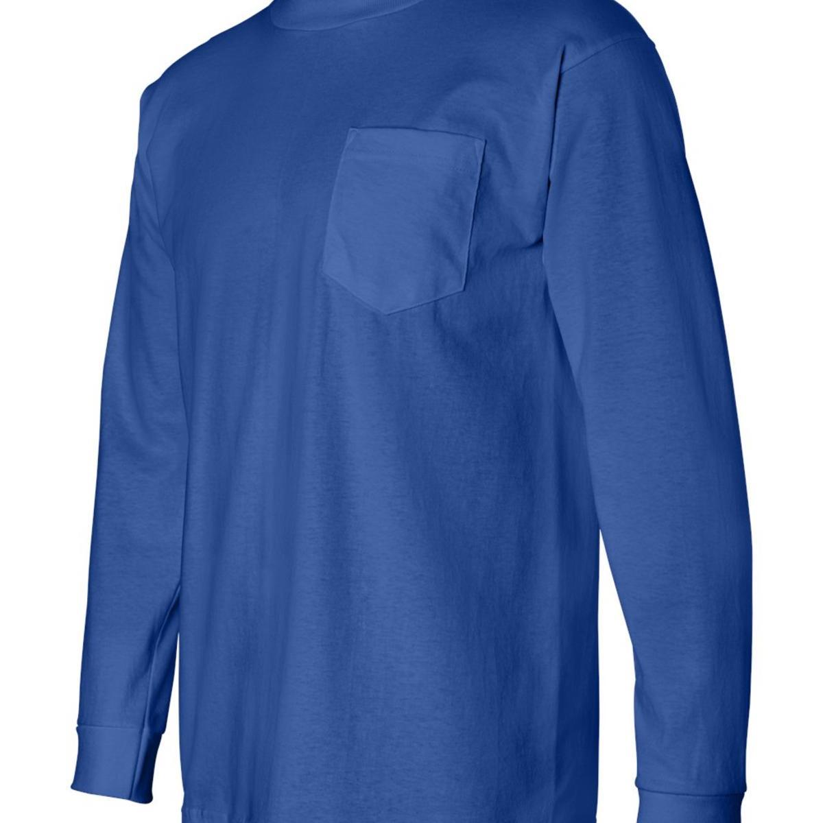 Promotional Usa-made long sleeve pocket t-shirt - 8100 Personalized ...