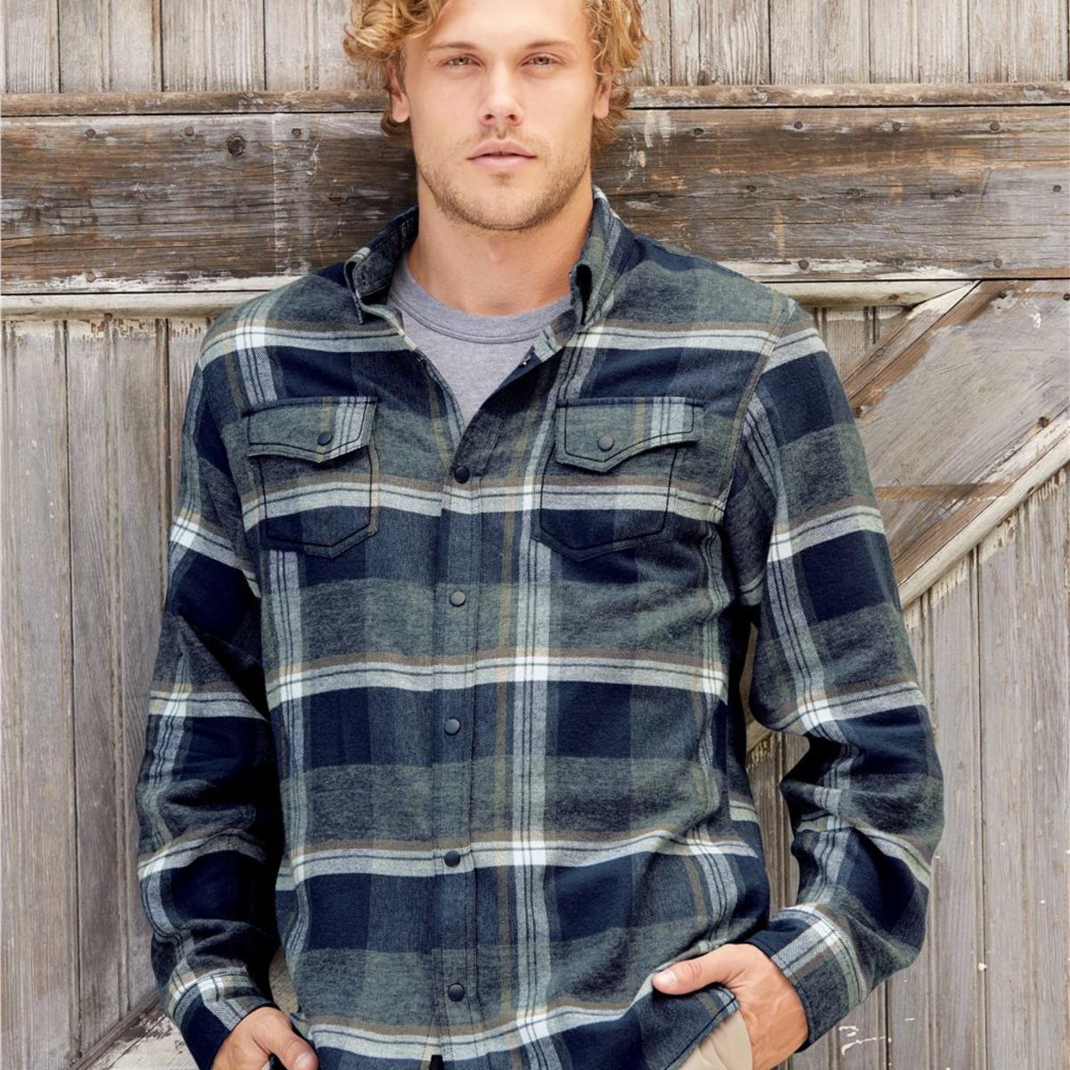 Snap front plaid flannel shirt - 8219 | Corporate Specialties