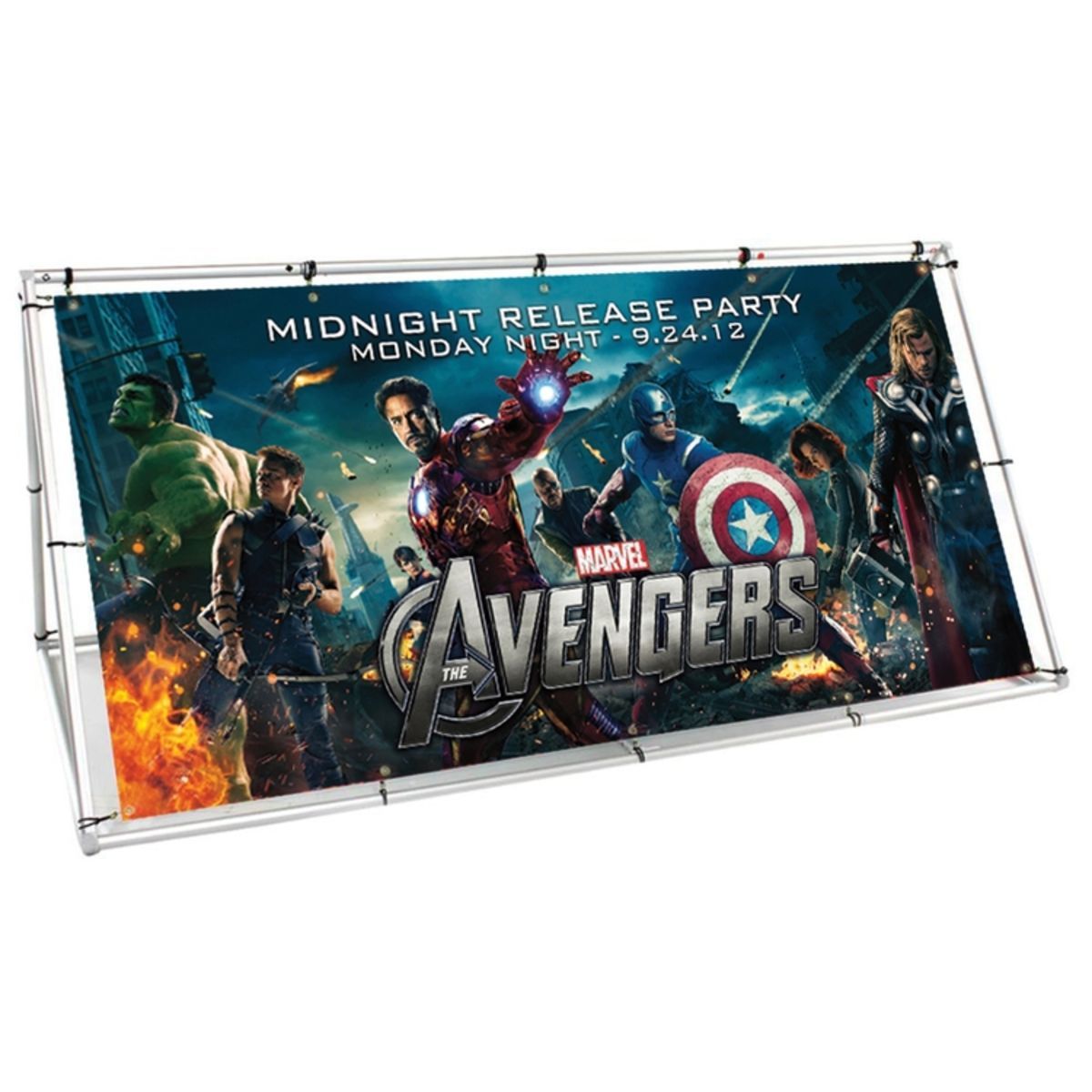 Monsoon banner stand - 3 scrim banners | Coggins Promo
