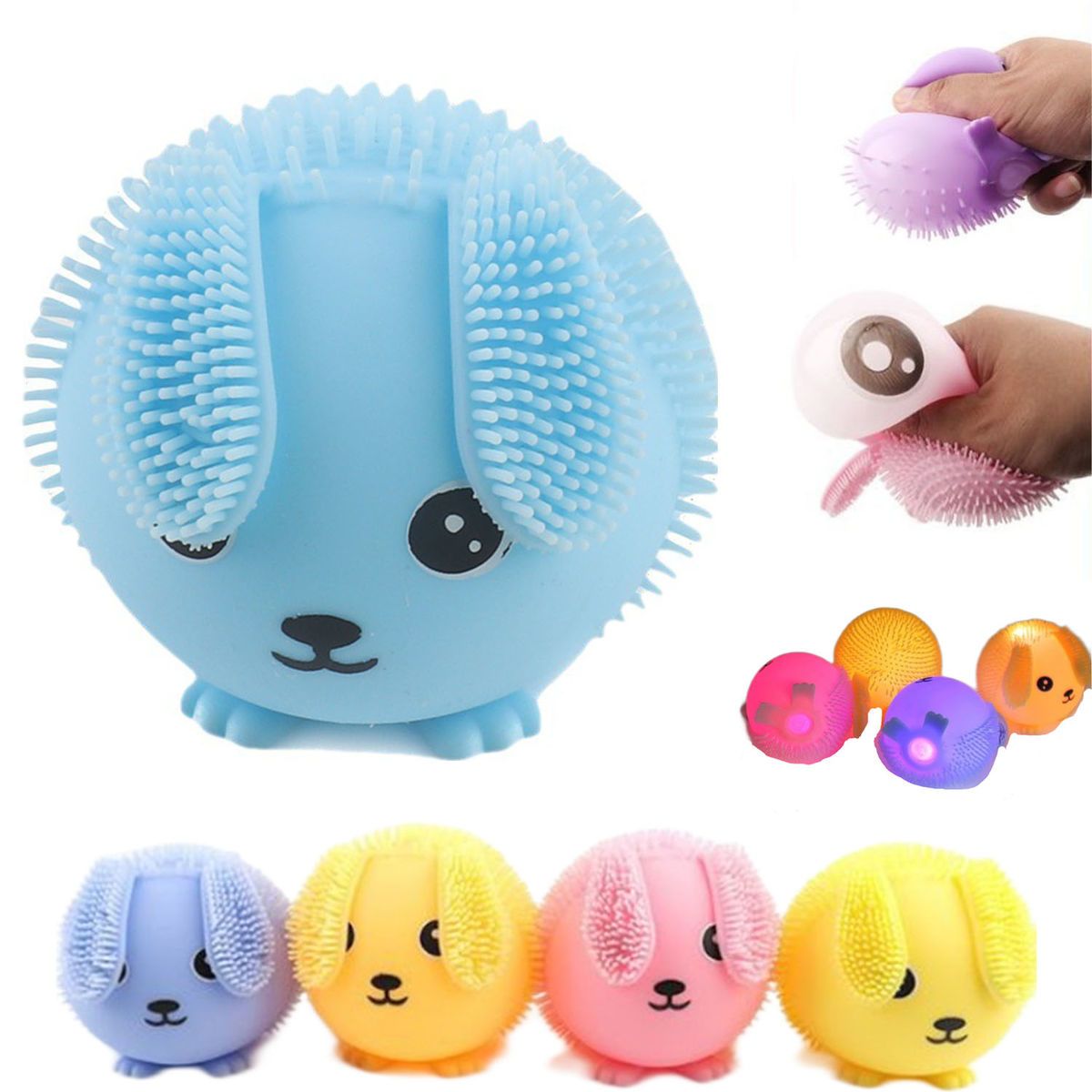 Led Light Up Puffer Bunny Rabbit Fidget Toy | SWAGBOX.COM