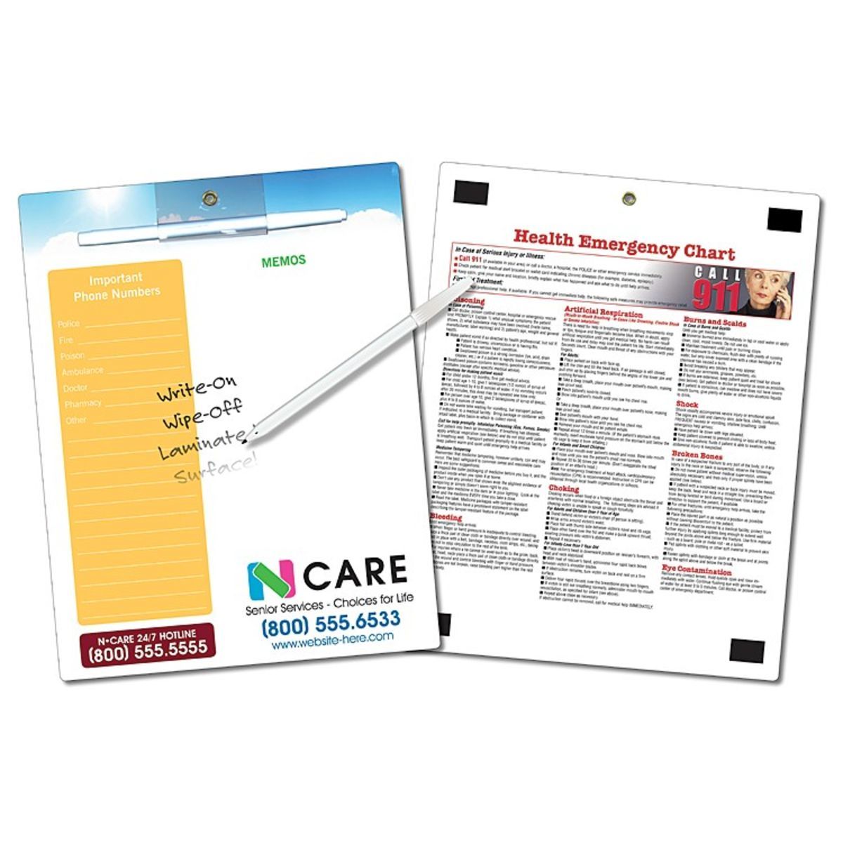 Healthcare memo board - 8.5x11 laminated - 14 pt. | Order Swag
