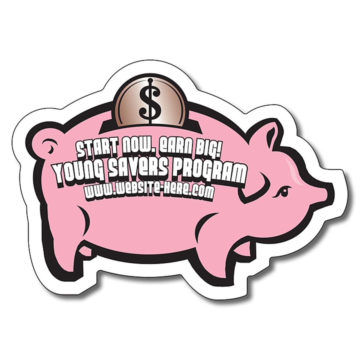 Magnet - Piggy Bank Shape (3.5x2.5) - 25 Mil. | Corporate Specialties