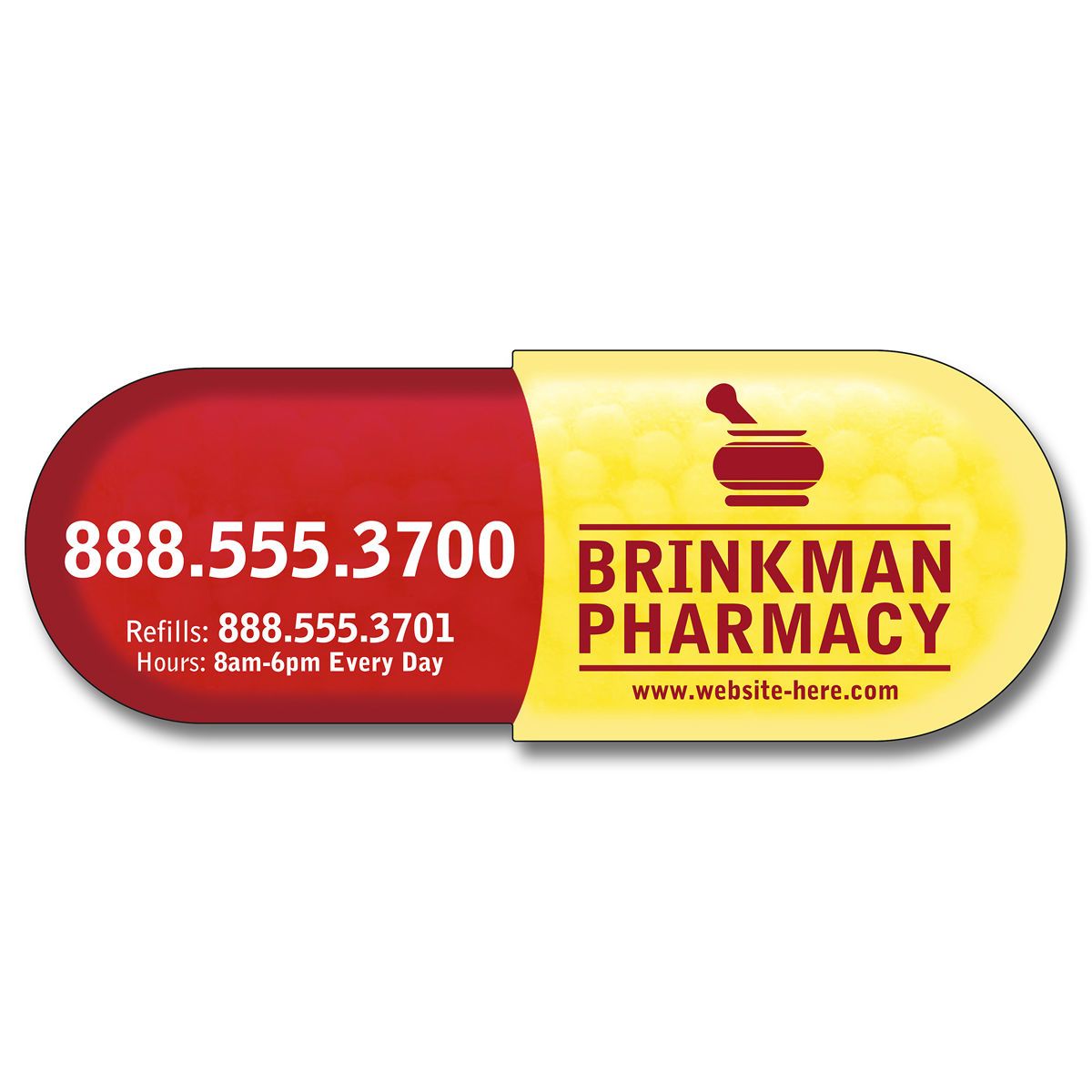 Promotional Magnet - pill capsule shape (1.875x5.125) - outdoor safe ...
