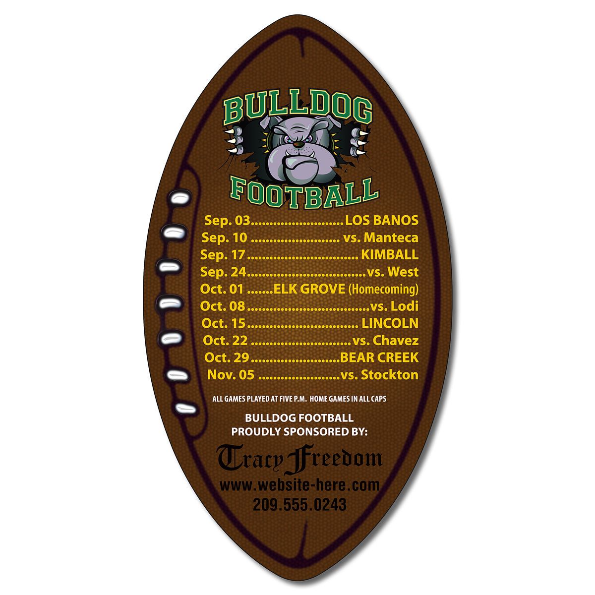 Magnet - football shape (3x5.5) - outdoor safe | Corporate Specialties