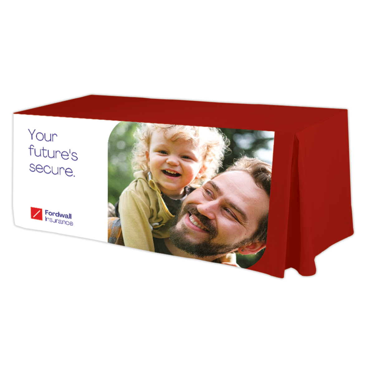 Custom Liquid repellent 6' fitted table cover, full color front panel ...