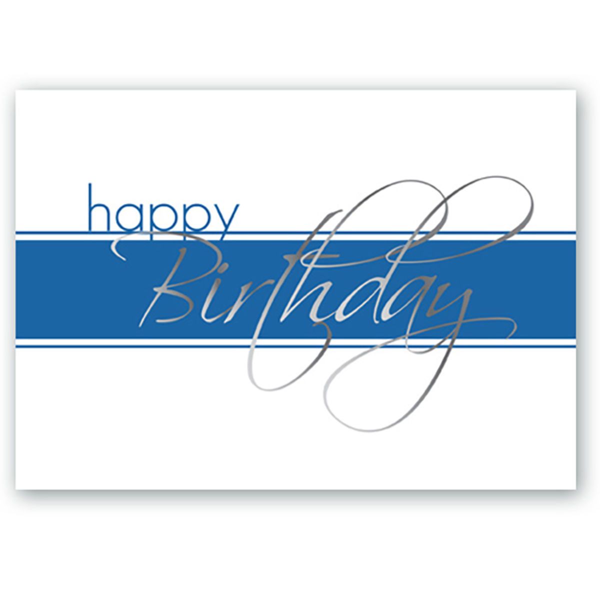 Silver script birthday card | Corporate Specialties